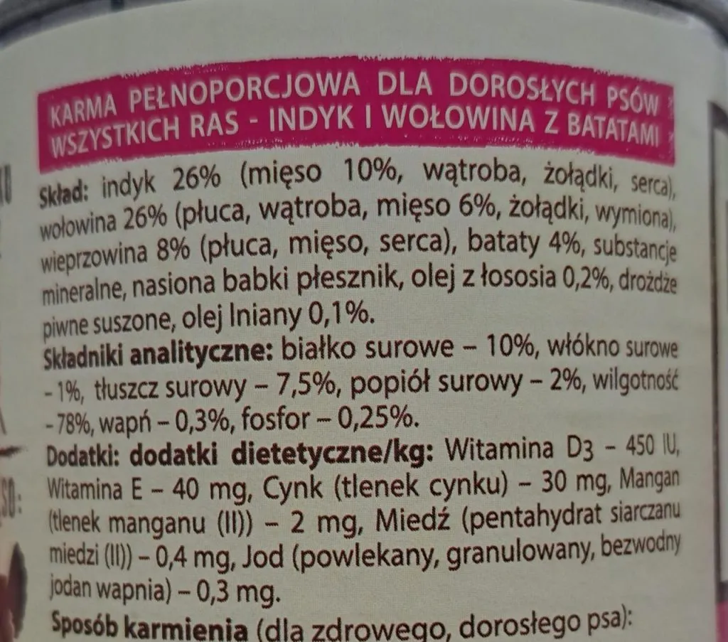 Recenzja Maxi Natural indyk i wołowina z batatami - Co w karmie chrupie ...